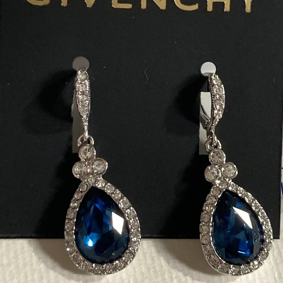Givenchy | Jewelry | Noc Givenchy Blue Cz Gem And Rhinestone Dangle ...